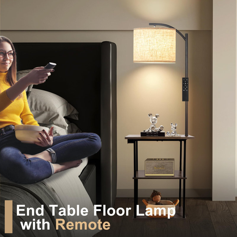 Latitude Run® Modern Floor Lamp with Table | Wayfair