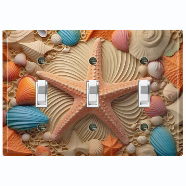 WorldAcc Ocean Orange Sea Shell Star Fish Nature Themed 3 - Gang Toggle ...