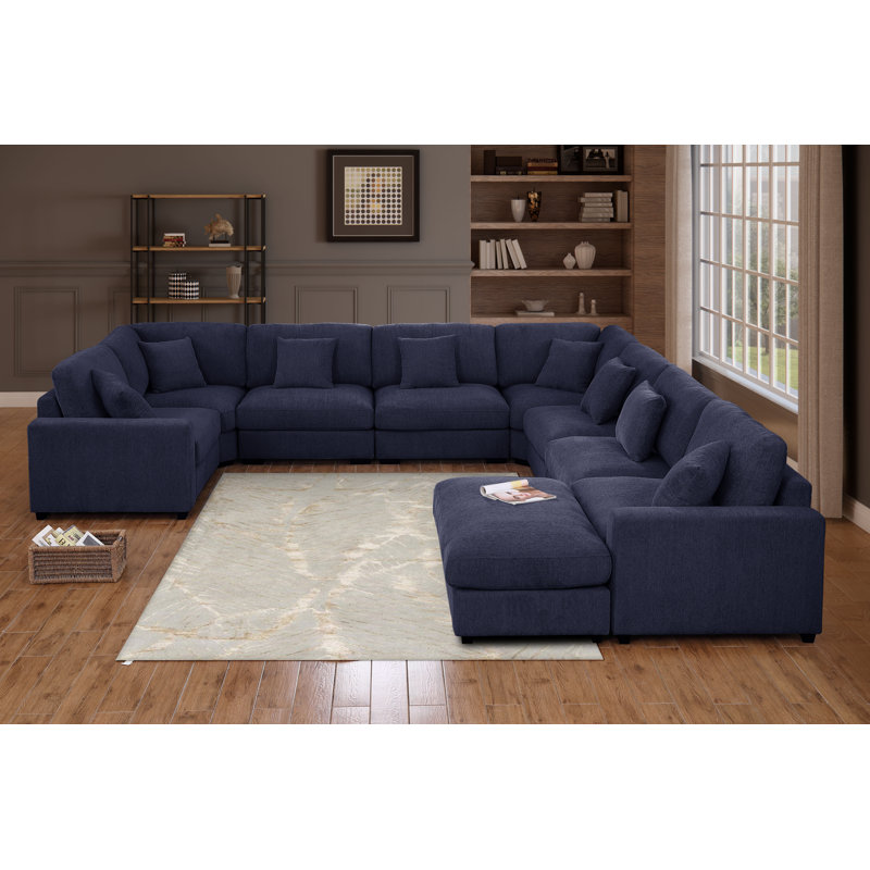 Alexent Chenille Modular 12-piece Oversized Reversible Corner Sectional ...