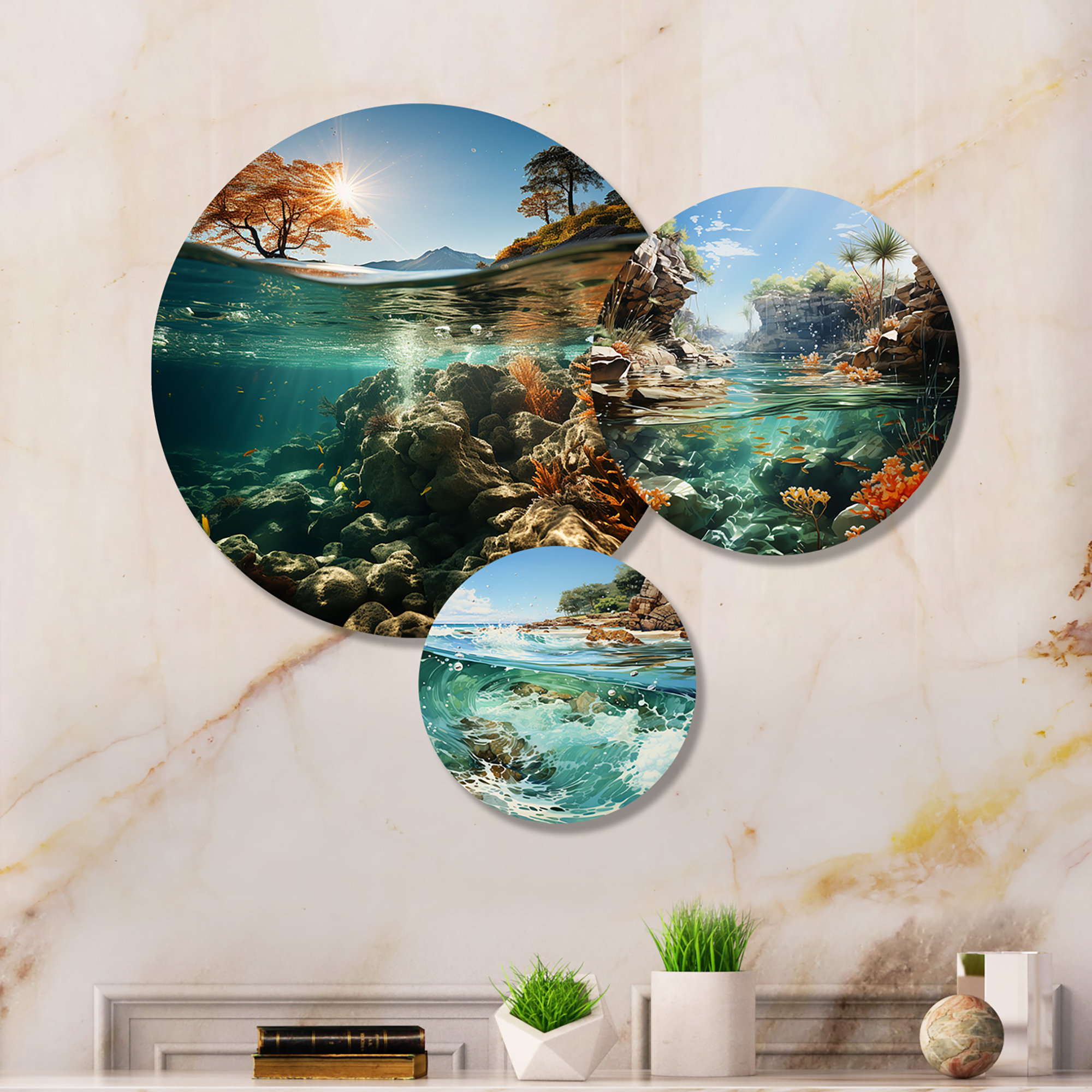 East Urban Home Underwater Beach Photo I - Nautical & Beach Living Room ...