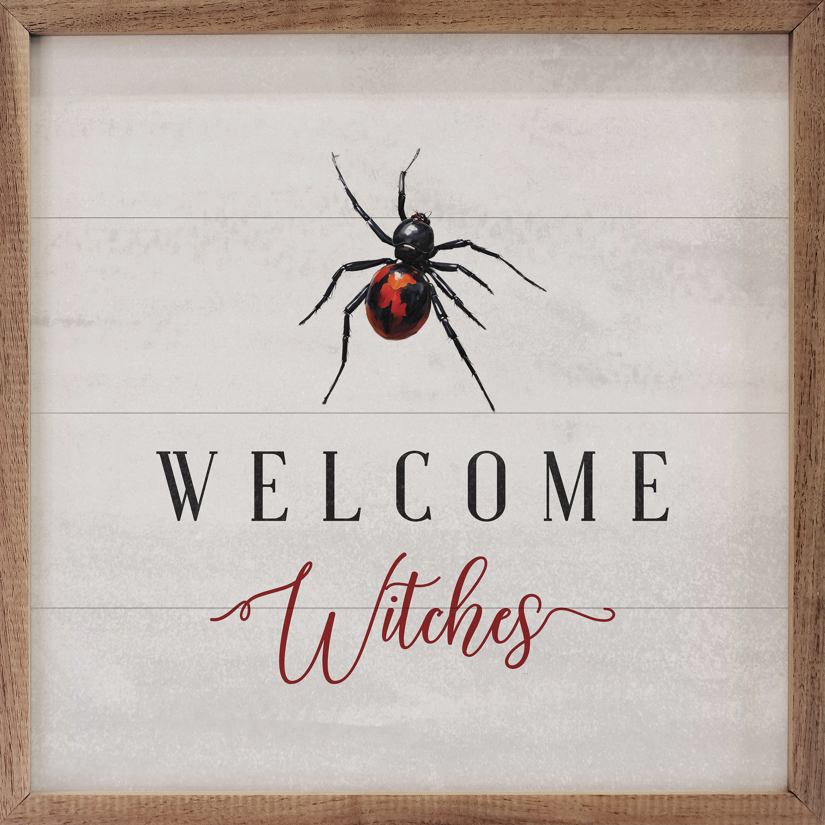 Gracie Oaks Welcome Witches Spider White - Single Picture Frame Print ...