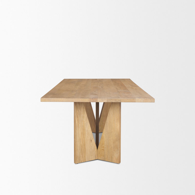 AllModern Gillespie 84" Geometric Cutout Base Dining Table | Wayfair
