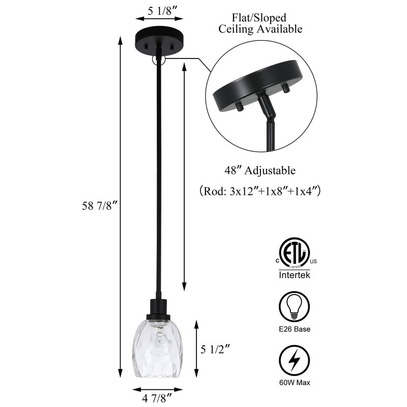 Longshore Tides Pendant Light Modern 1 Light Mini Pendant Hanging Light ...