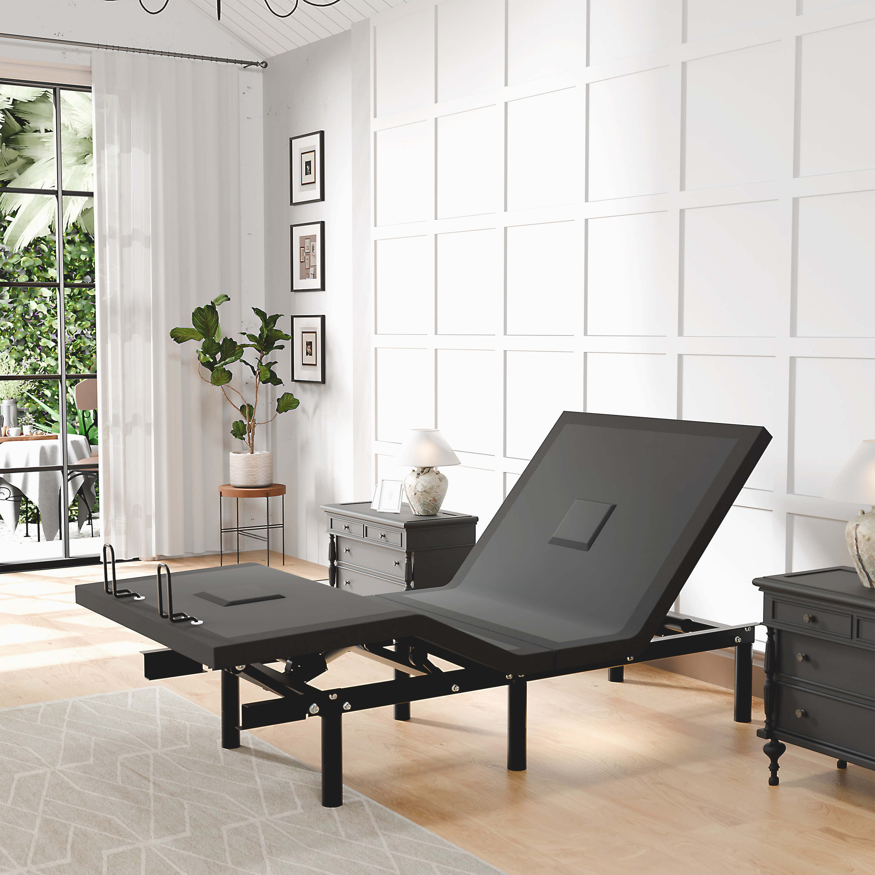 Alwyn Home Adjustable Folding Bed with Thick Base Cushion with Remote ...