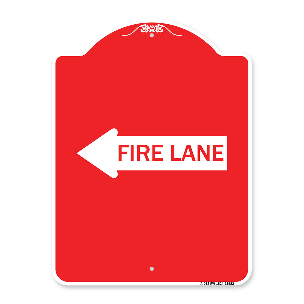 Signmission Designer Series Sign - Fire Lane, Left Arrow/23982 | Wayfair