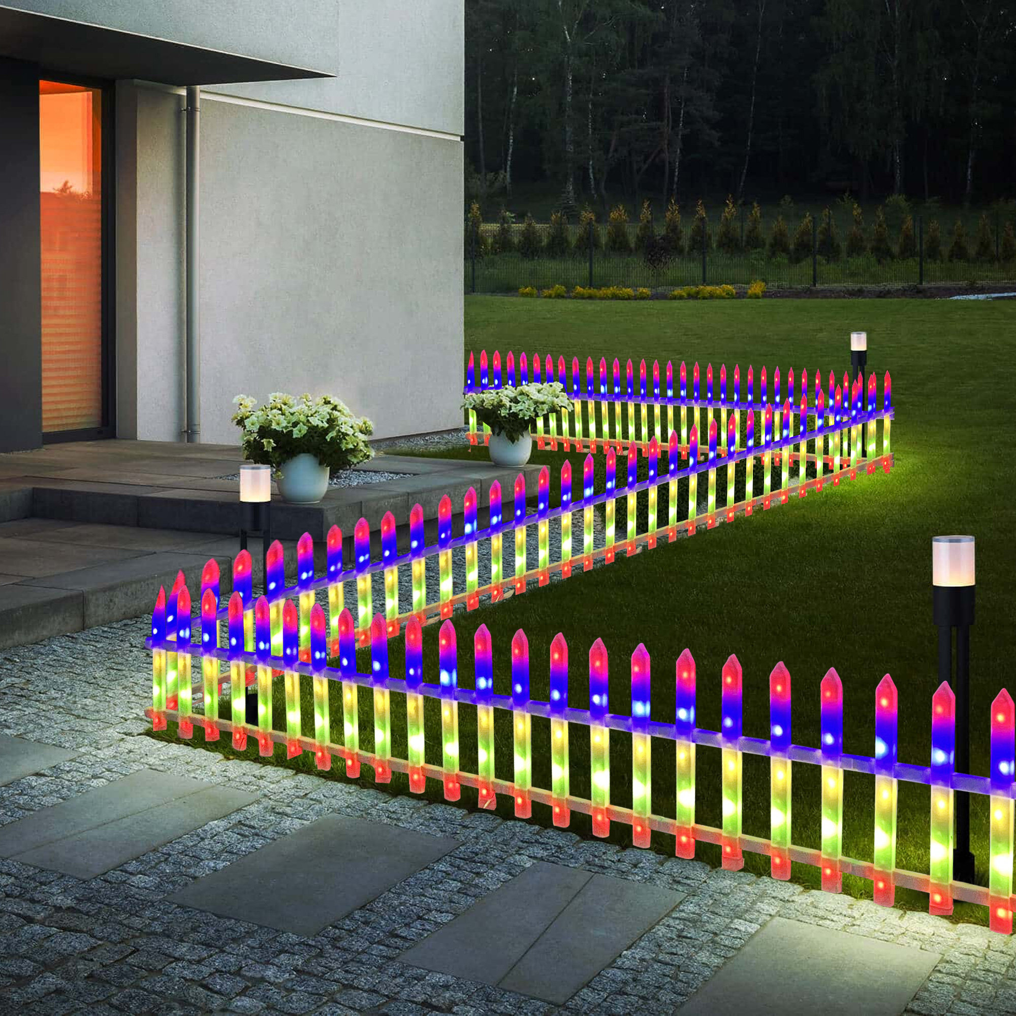 ACEM Garden Fence Border Fencing with Waterproof LED Lights | Wayfair
