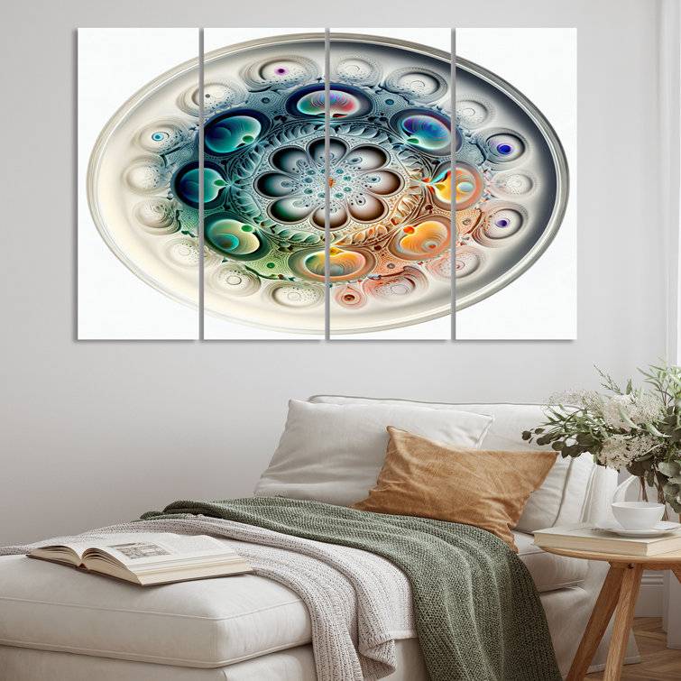 Dakota Fields Soft Coloured Cymatics Mandala II On Canvas 4 Pieces ...
