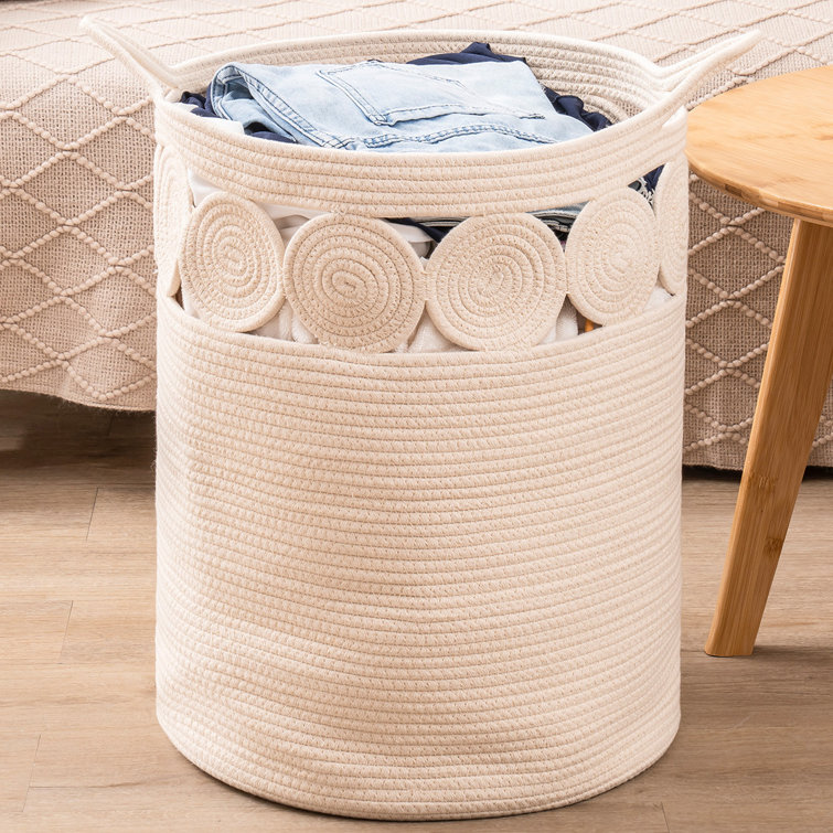 Dovecove Handwoven Fabric Laundry Basket with Handles - Wayfair Canada