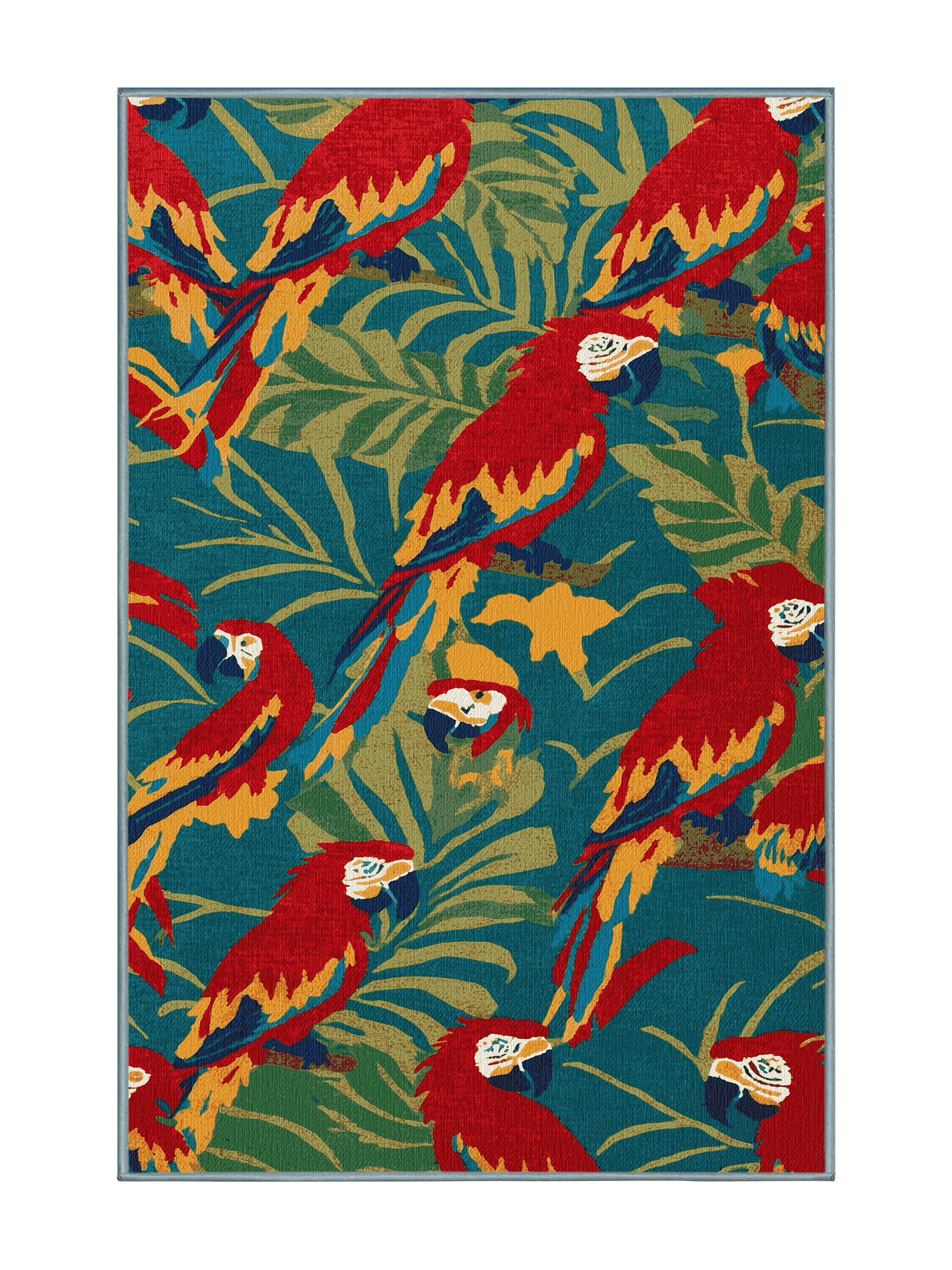 Bayou Breeze Washable Macaws Hawaiian Area Rug | Wayfair