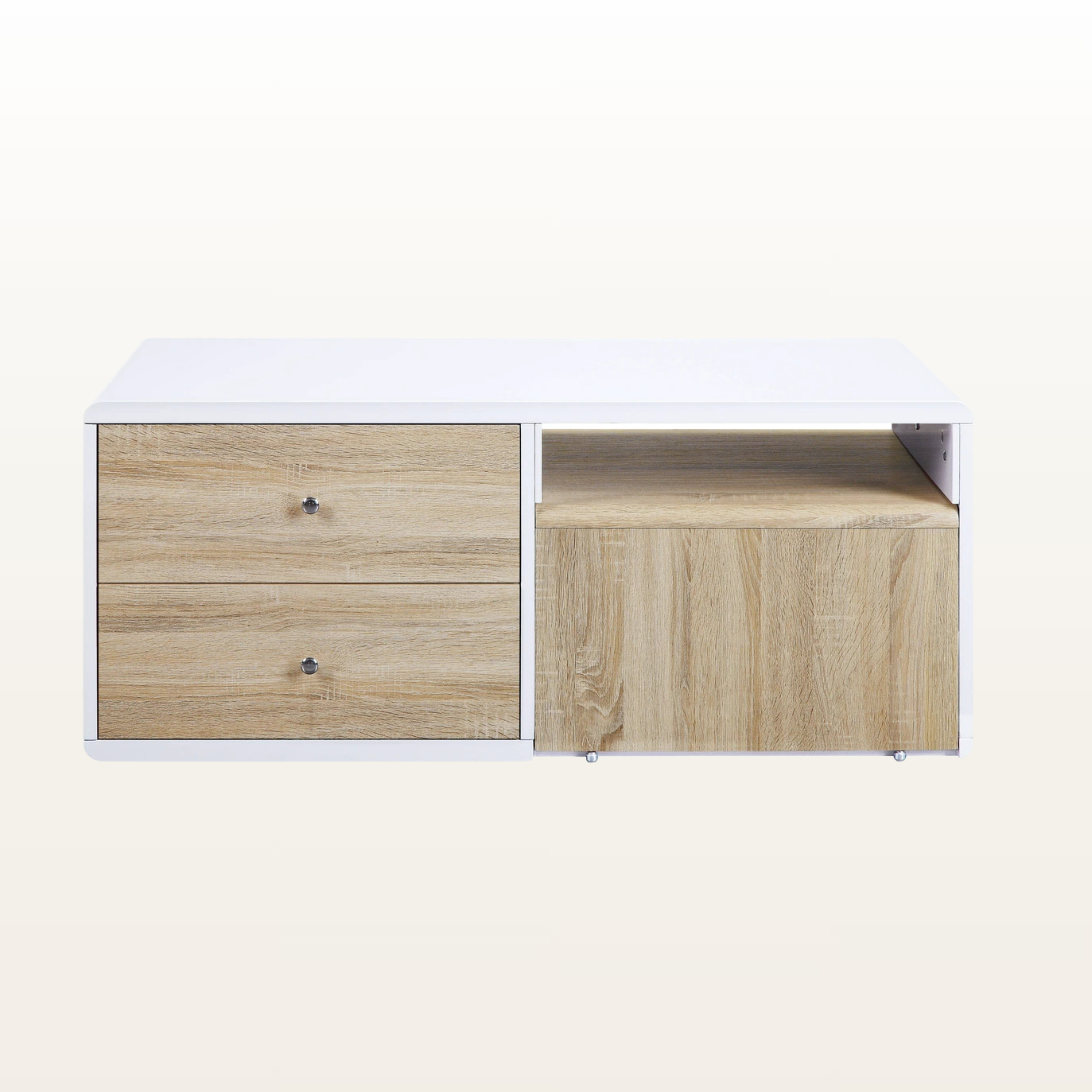 Hokku Designs Seashore White High Gloss Coffee Table | Wayfair