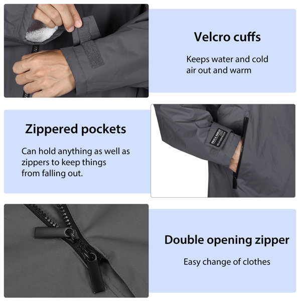 Catalonia Swim Parka, Waterproof Jacket, Warm Poncho Robe, Winter coat ...