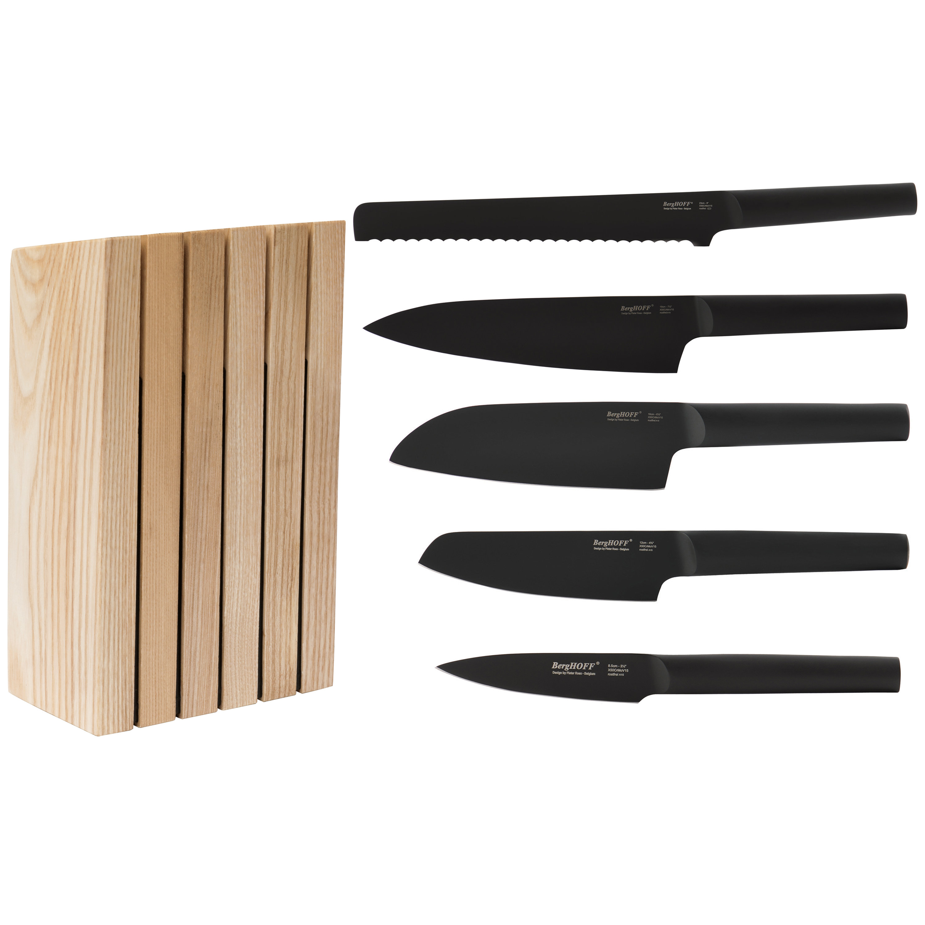 BergHOFF Ron 6Pc Knife Block Set Black (5 Knives & Block) | Wayfair