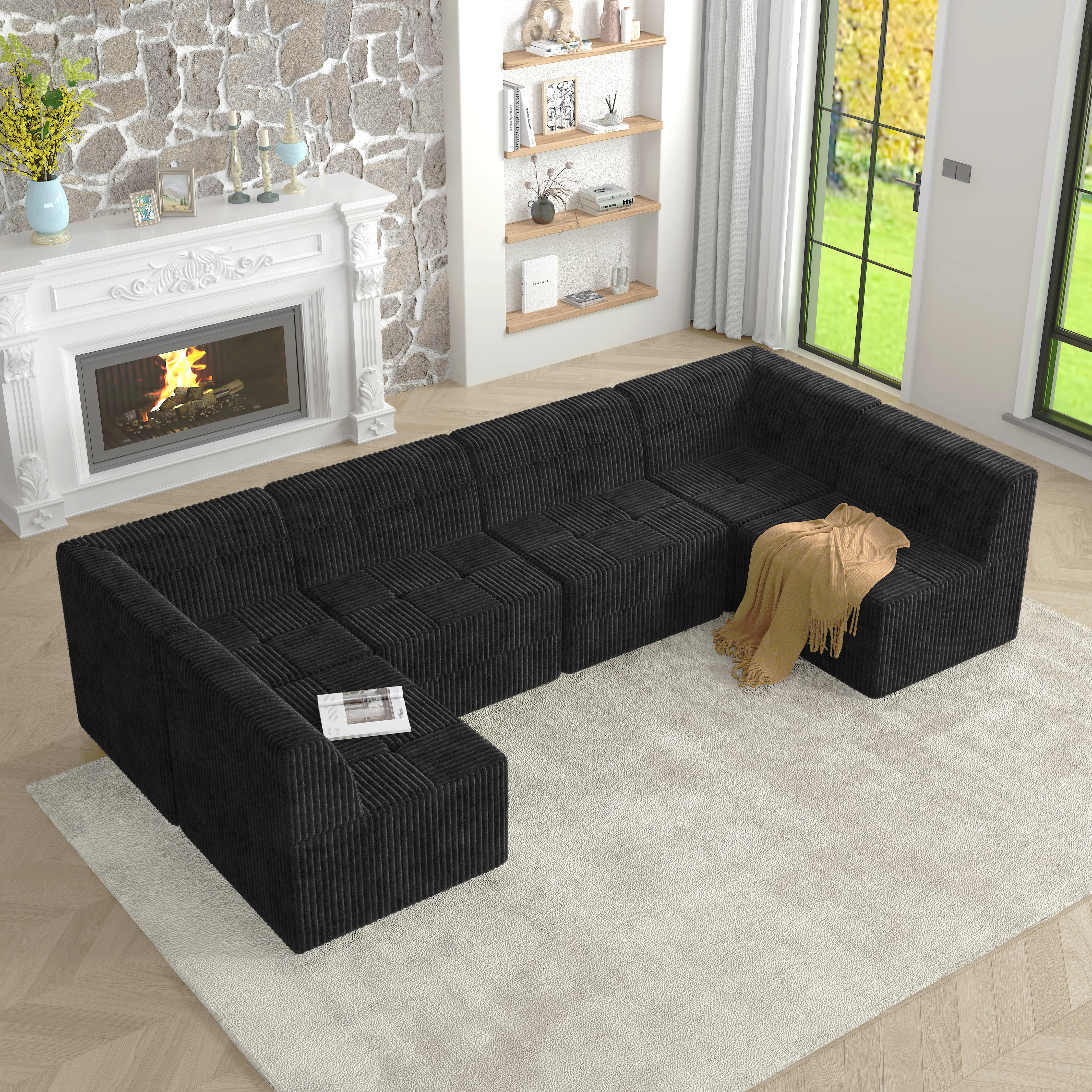 Latitude Run® U Shape Modular Sectional Sofa, Compressed Sectional Sofa ...