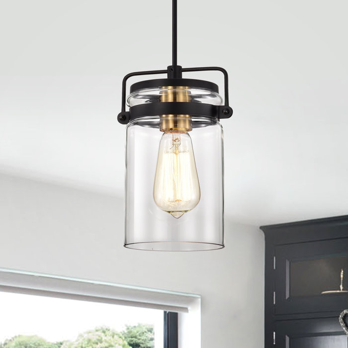 Breakwater Bay Douthett 1 - Light Textured Black Single Pendant ...