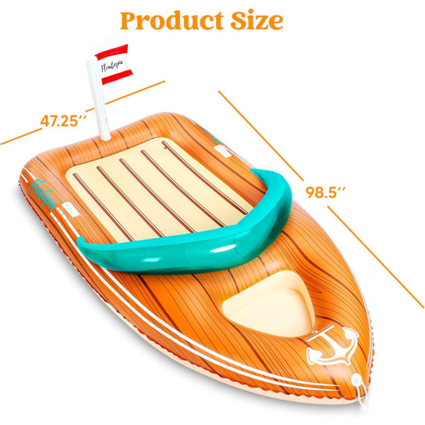 DESIGN SHOP BY SHELL Giant Boat Pool Float With Cooler - Inflatable ...