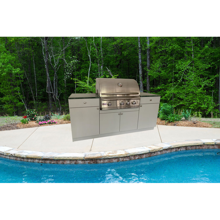 Marbella Outdoor Inc. 77'' W Modular Outdoor Kitchen Cabinet with ...