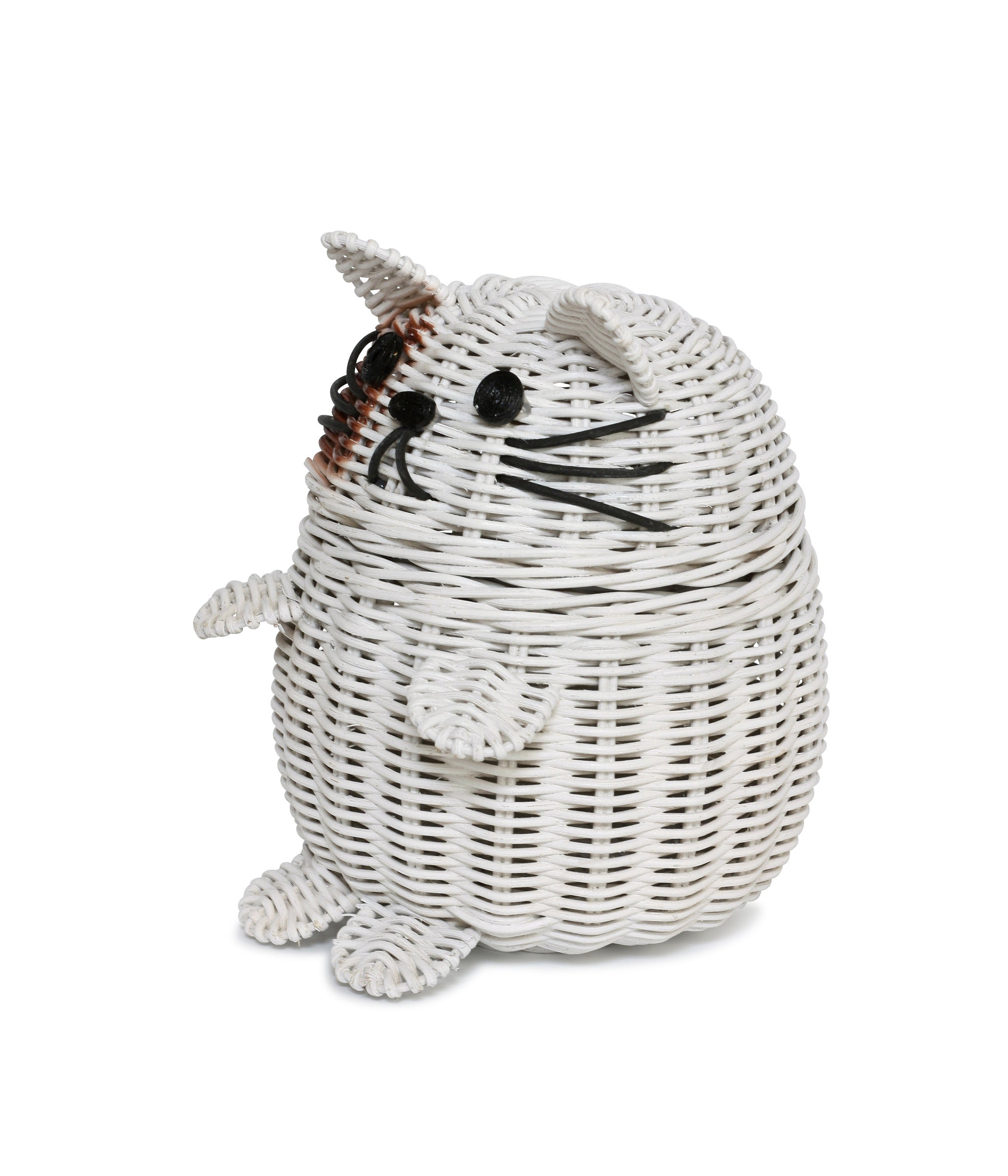 Bay Isle Home Capressa Cat Rattan Storage Basket with Lid Decorative ...