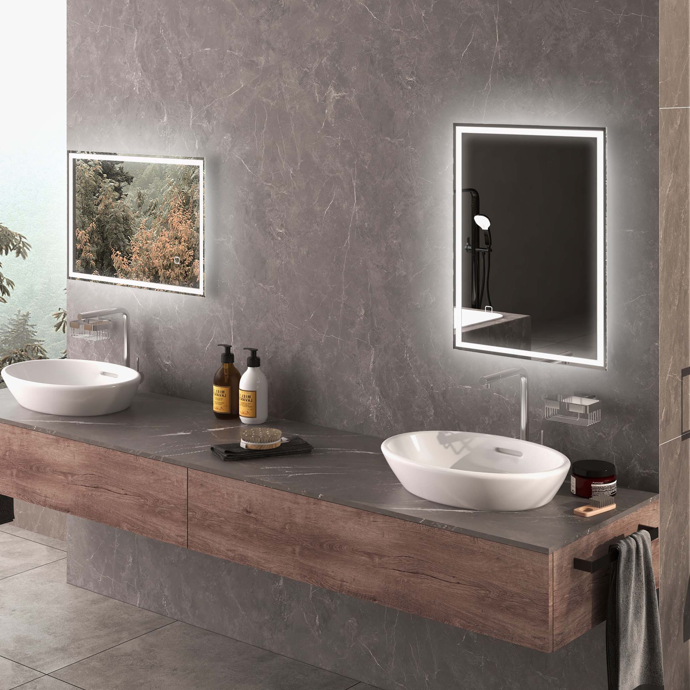 Ivy Bronx 48*32 inch Bathroom Mirror with Led Lights , Anti-Fog Lighted ...