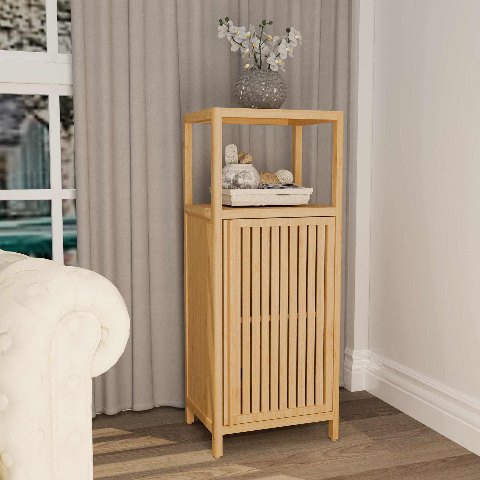 SuedeSerenade 41 Inch Large Capacity Single Door Locker With One Shelf ...