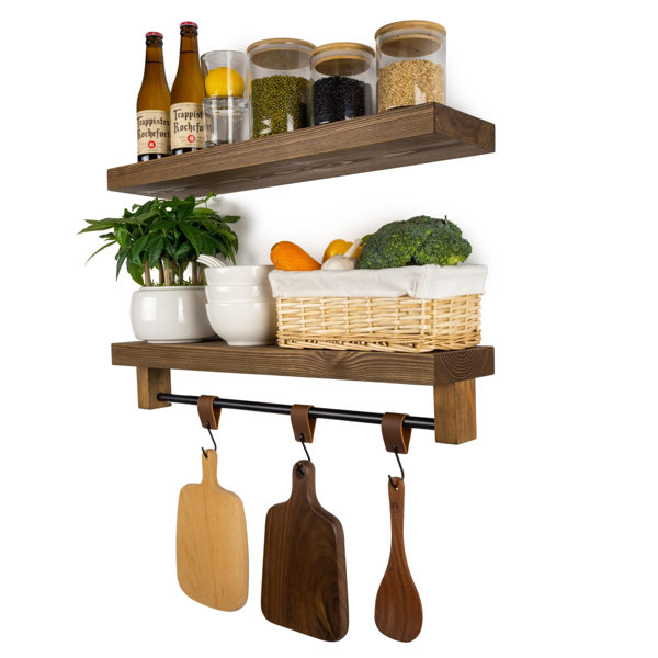 Loon Peak® Gethyn Pine Floating Shelf | Wayfair