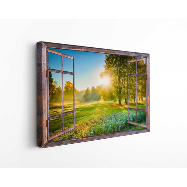 Latitude Run® Exotic Green Day Forest View Open Window Canvas Print ...