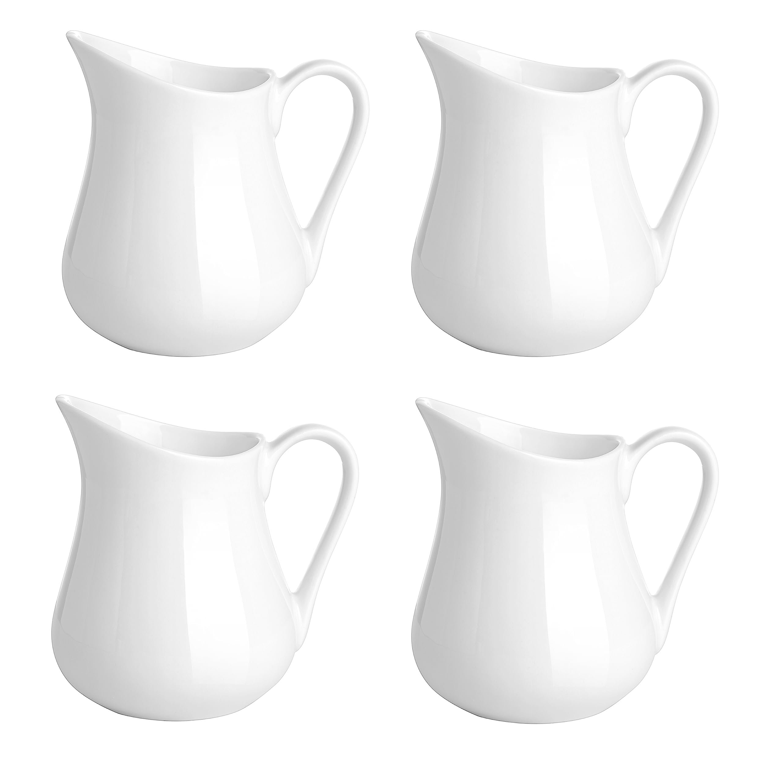 Latitude Run® 4-Pack 4oz Classic White Creamer Pitcher Set, Porcelain ...