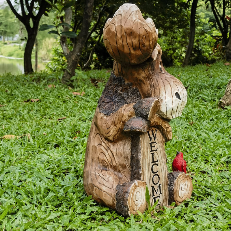 Hi-Line Gift Ltd. Moose with Cardinal Garden Welcome Sign & Reviews ...