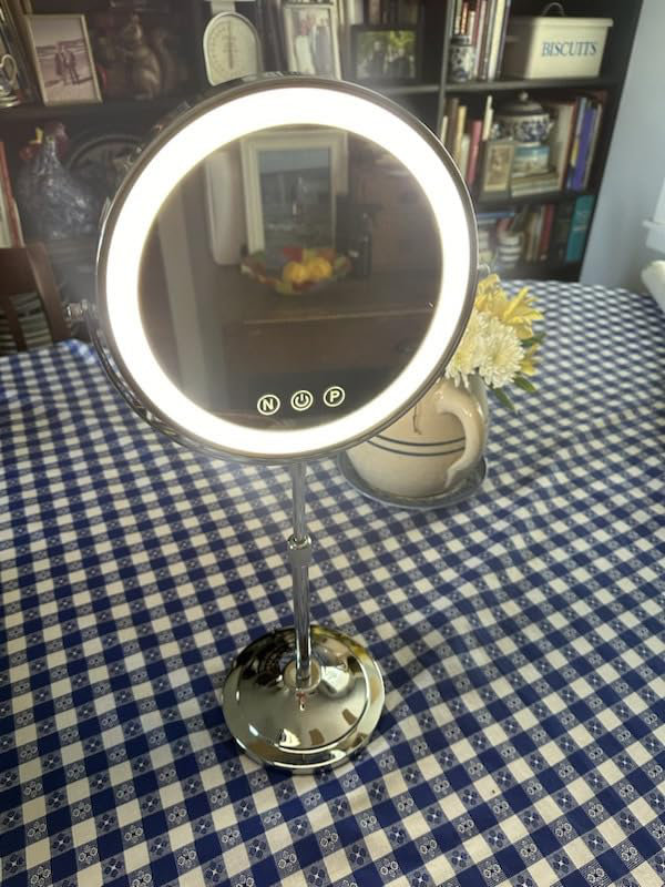 Symple Stuff 9" Large Lighted Makeup Mirror, Height Adjustable & 3 ...