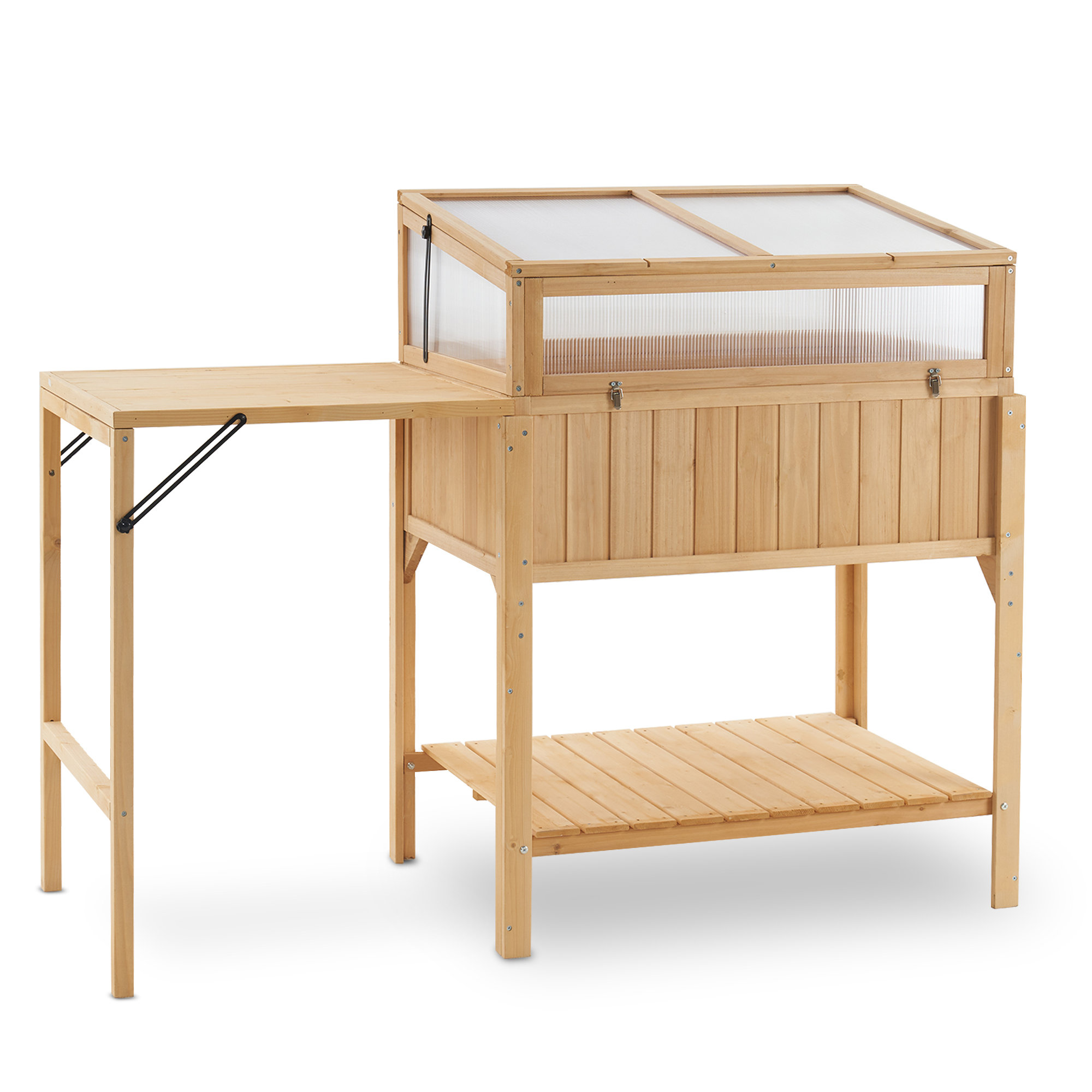 MCombo 35' W x 24' D Cold Frame Greenhouse with Foldable Potting Table ...