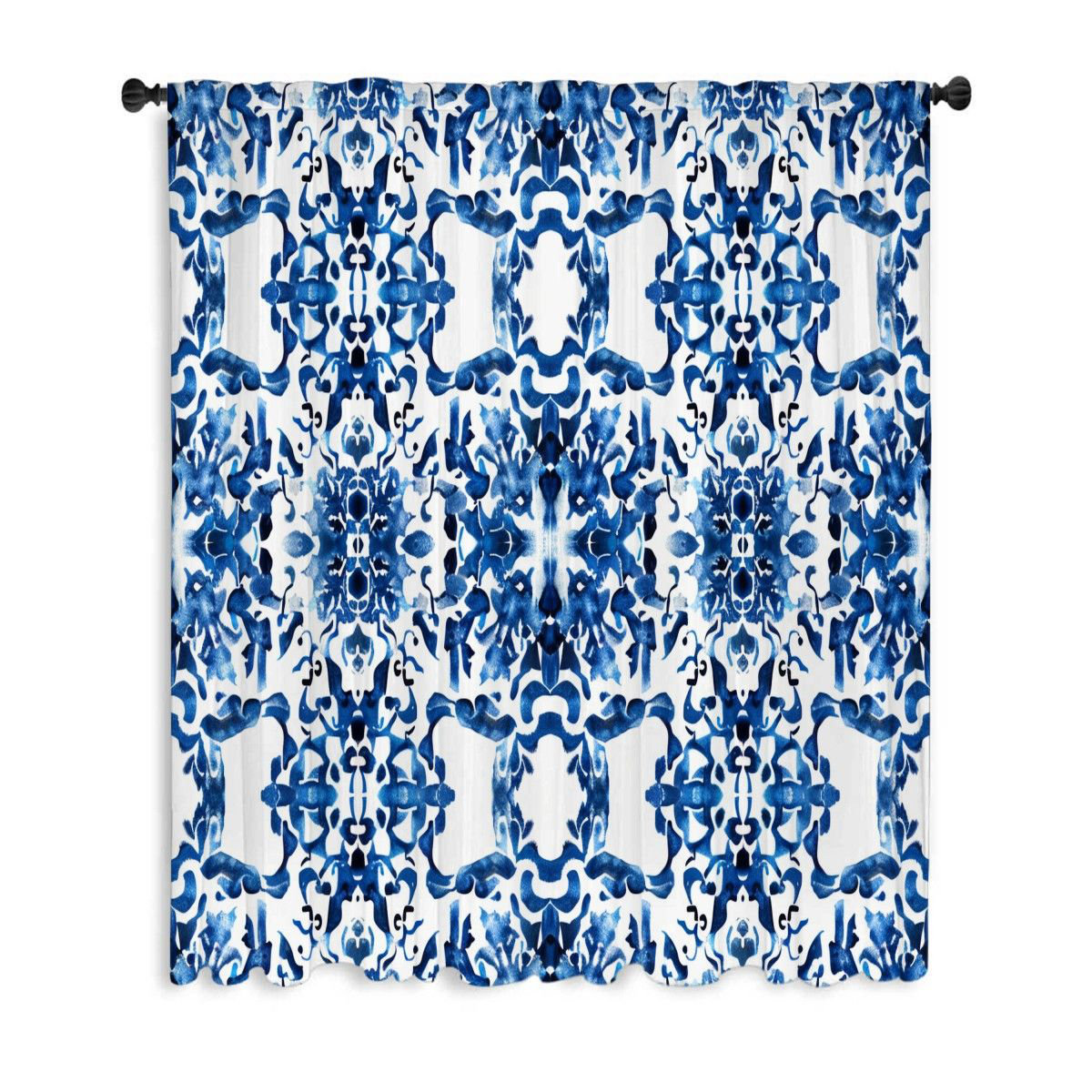 East Urban Home Porcelain Window Curtains, Pattern Blockout & Sheer ...