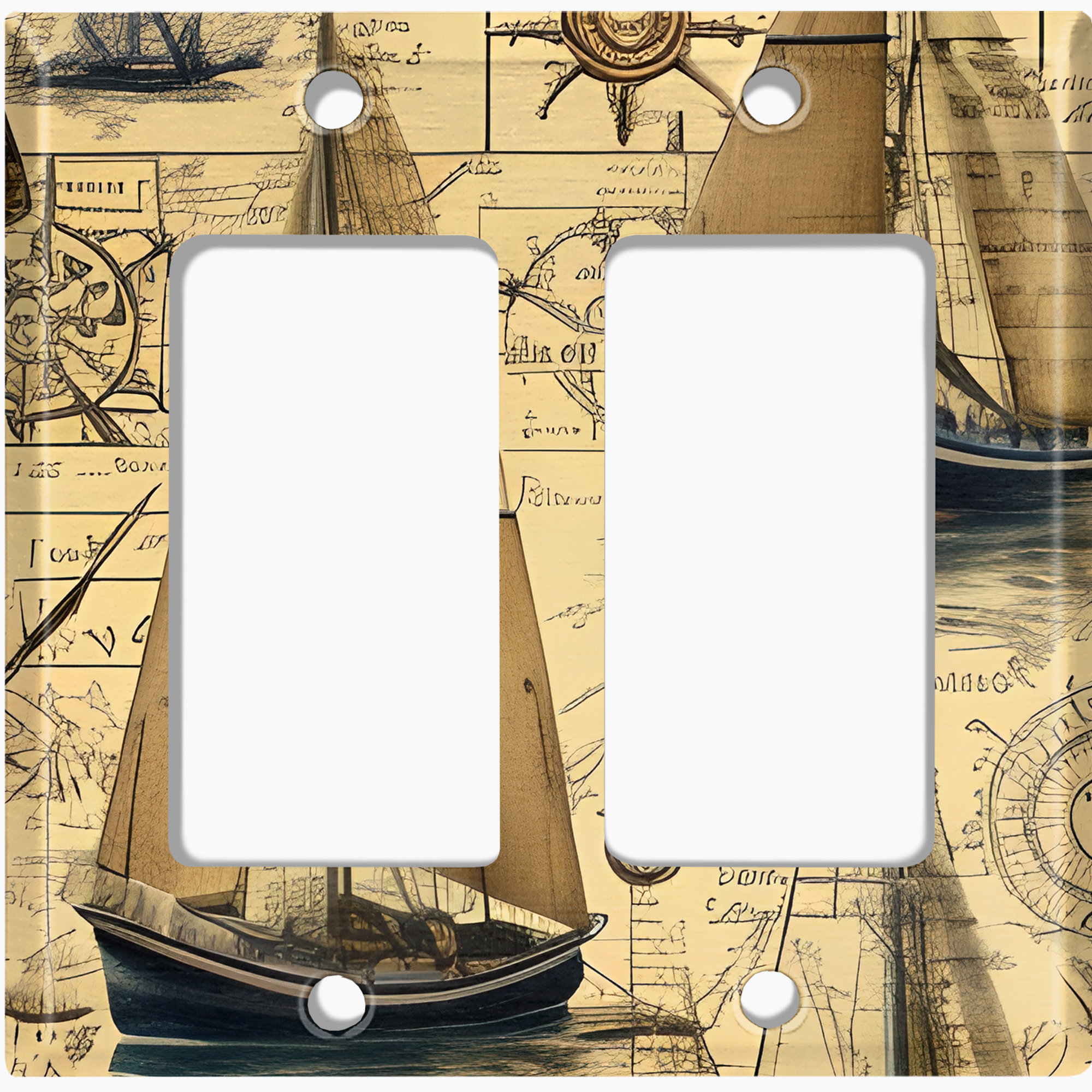 WorldAcc Metal Light Switch Plate Outlet Cover (Rustic Sail Boat ...