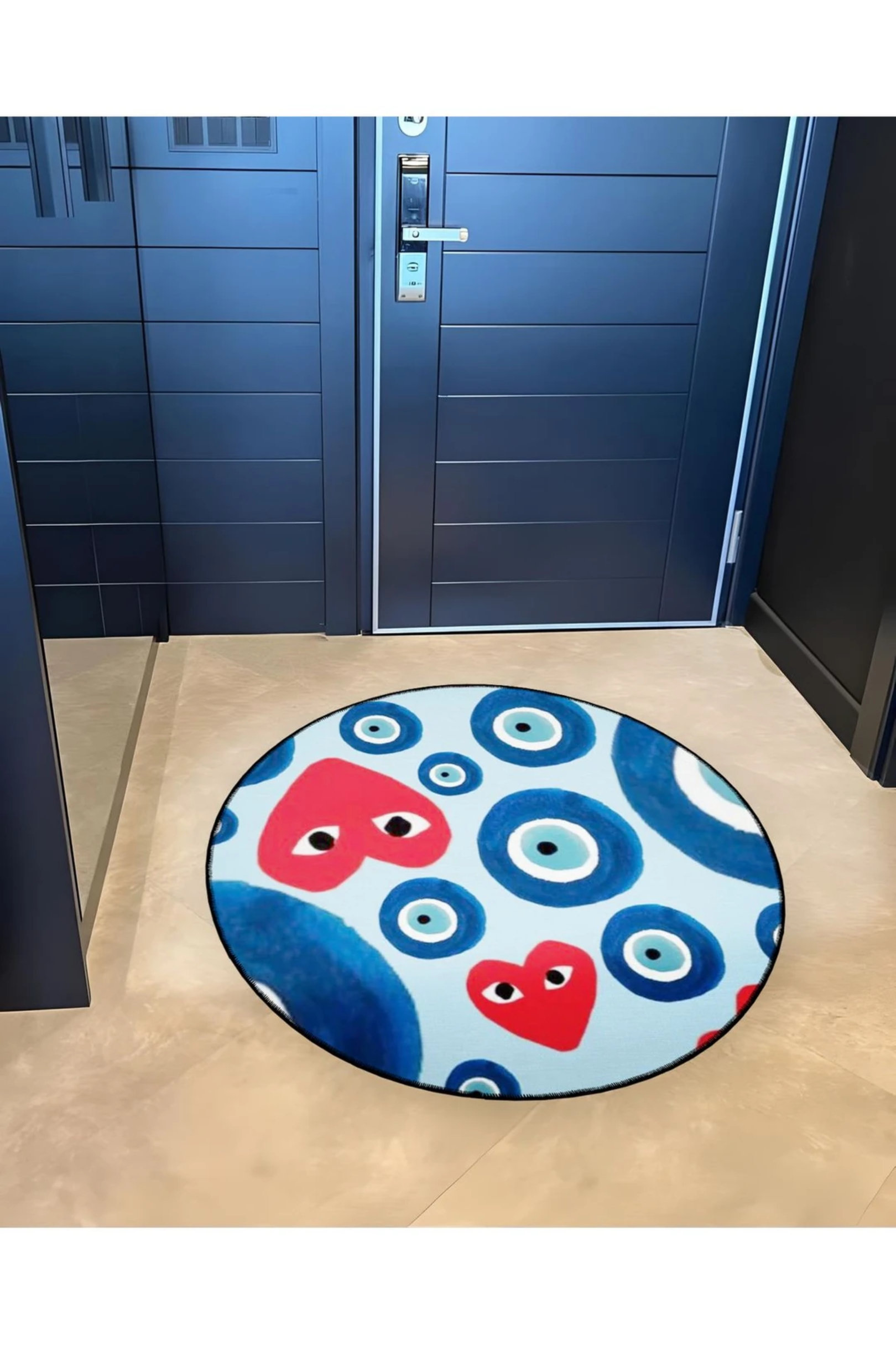 Latitude Run® Woven Base Decorative Carpet With Blue Evil Eye Bead And ...