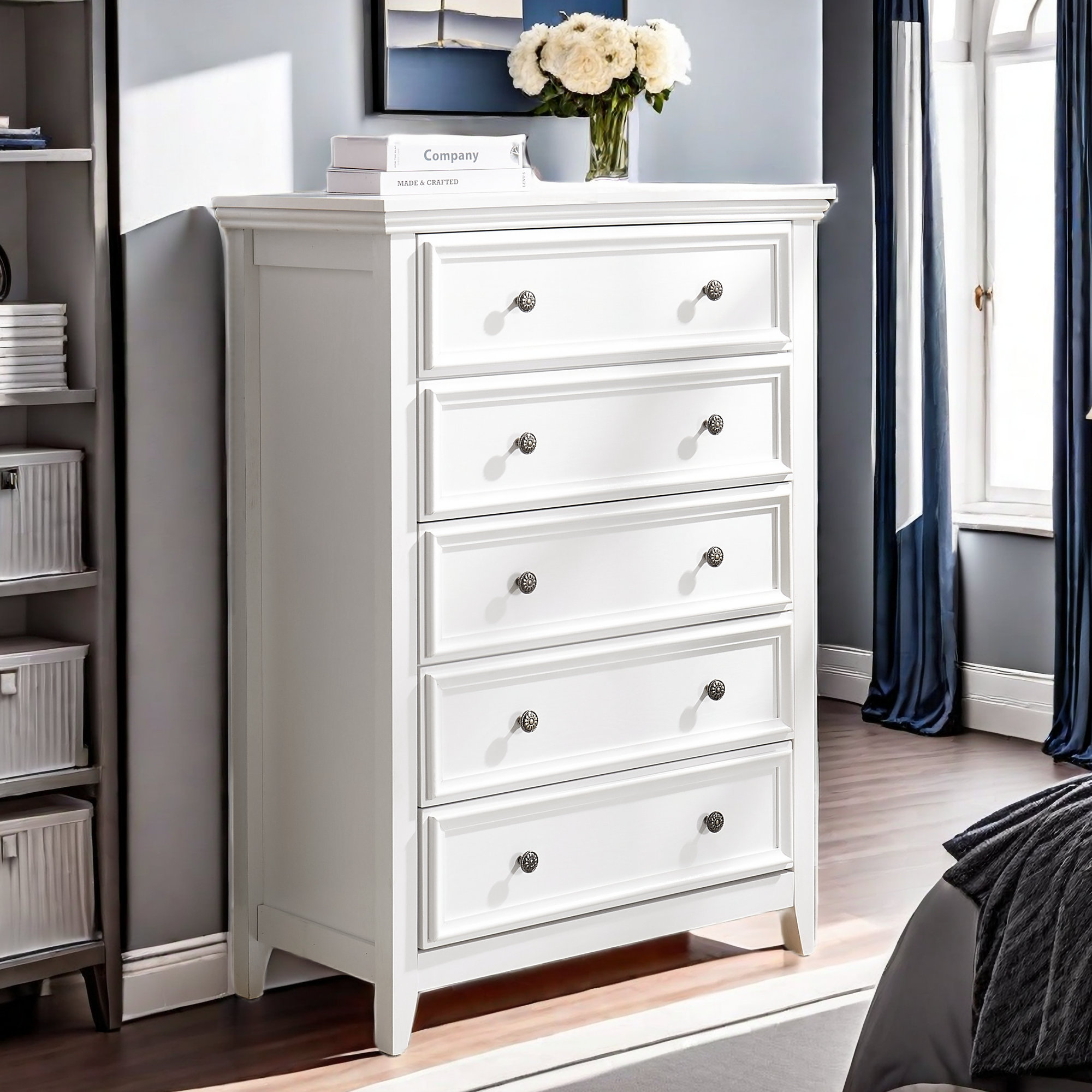 Red Barrel Studio Kilean Wooden Chest of Drawers with Metal Handles ...