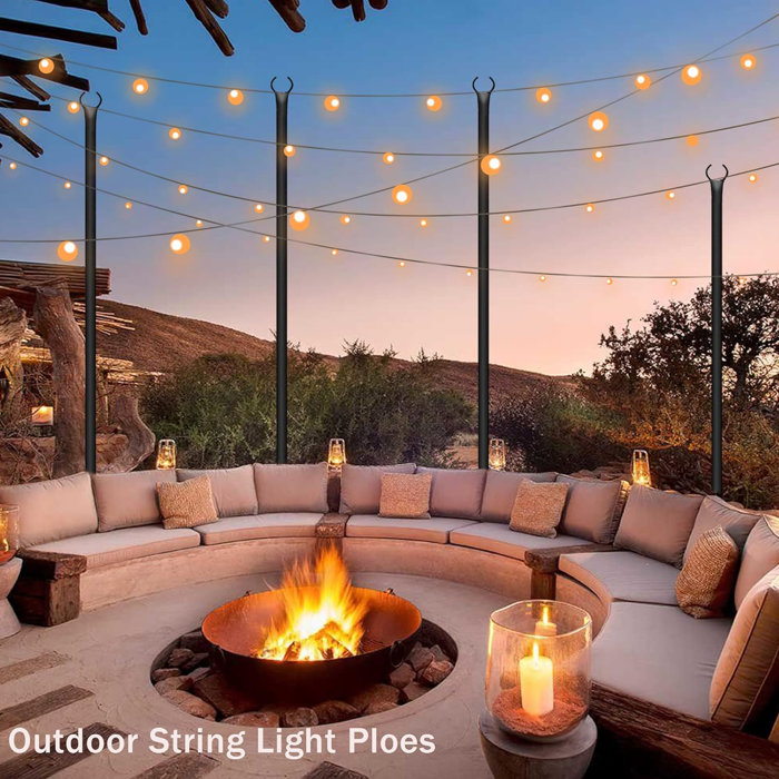 ningbohongzhuankejiyouxiangongsi 4-Pack String Light Pole for Outdoor ...