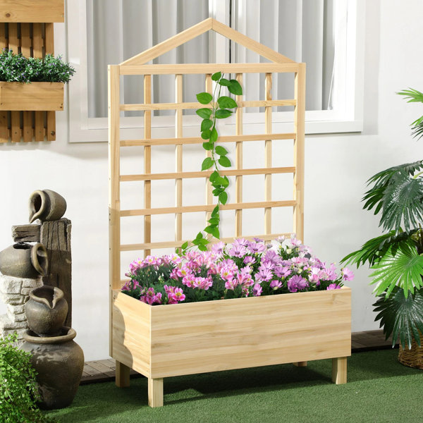 Dakota Fields Brekia Wood Elevated Planter | Wayfair.co.uk