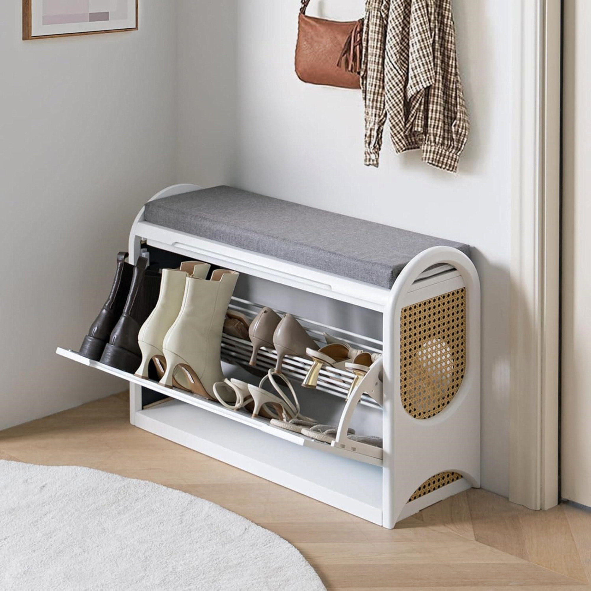 Bayou Breeze Shoe Bench With Storage,Shoe Rack Bench | Wayfair