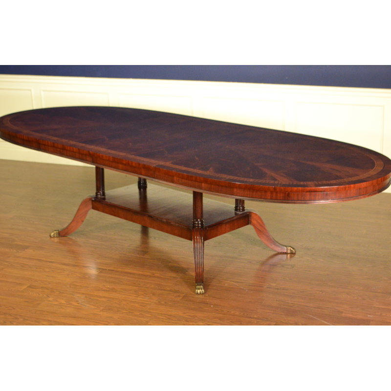 Leighton Hall Furniture Extendable Pedestal Dining Table | Wayfair