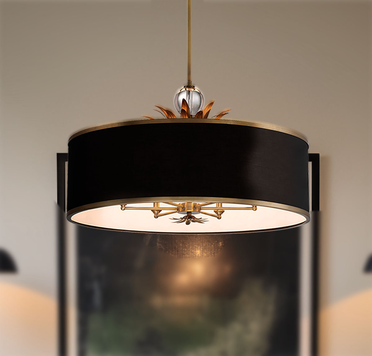 Everly Quinn Didde 1 - Light Natural Brushed Brass Pendant | Wayfair