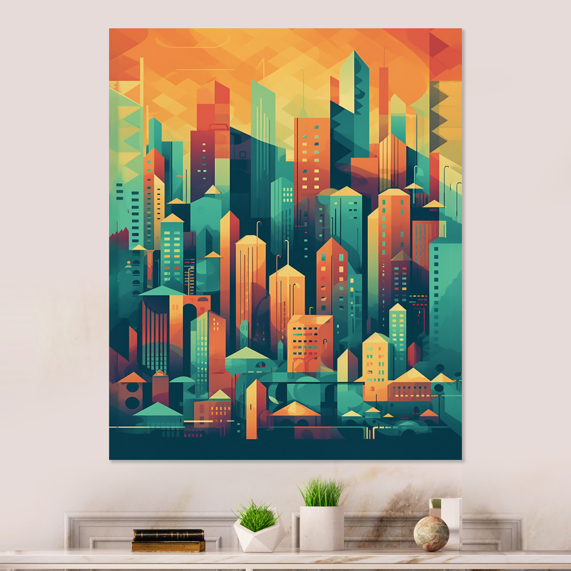 Cityscape Art Deco Design Elements Art Deco New York Stock