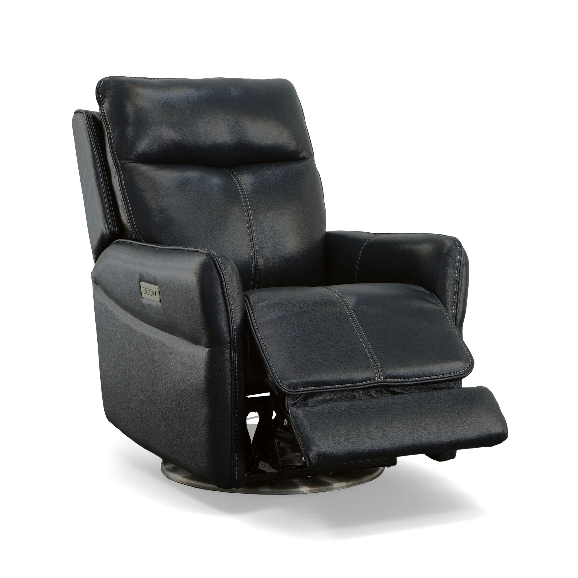 Wade Logan® Normant Leather Swivel Power Recliner | Wayfair