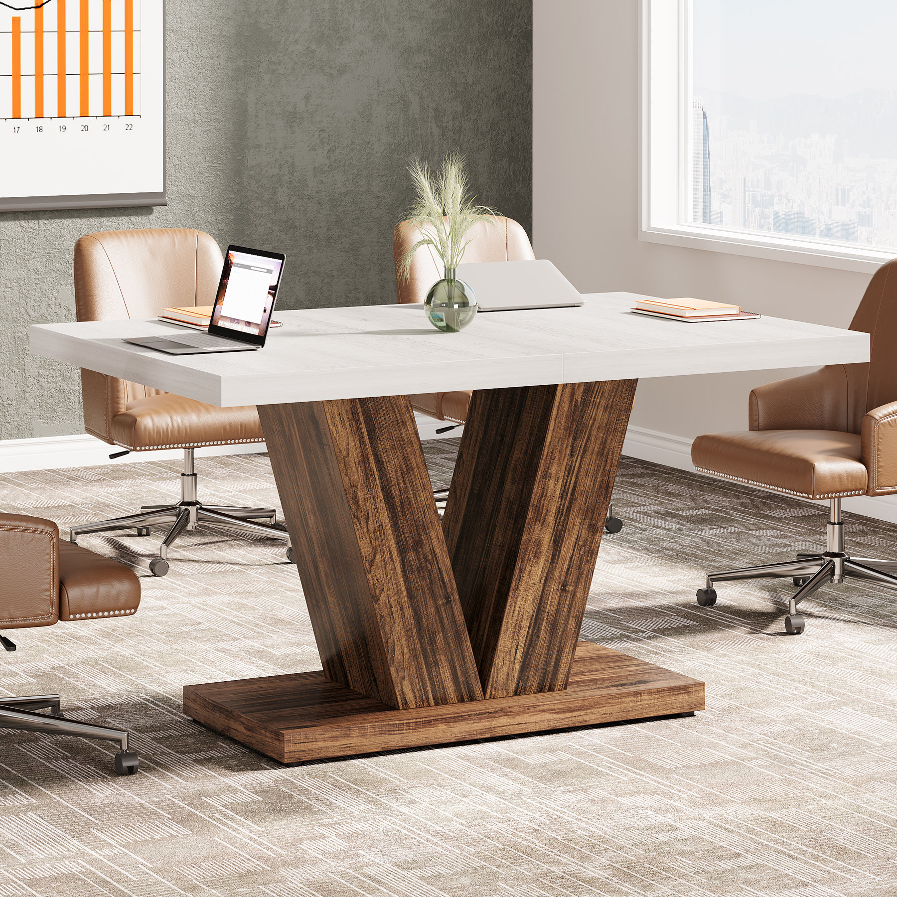 Millwood Pines Gardina 47'' Small Conference Meeting Table | Wayfair