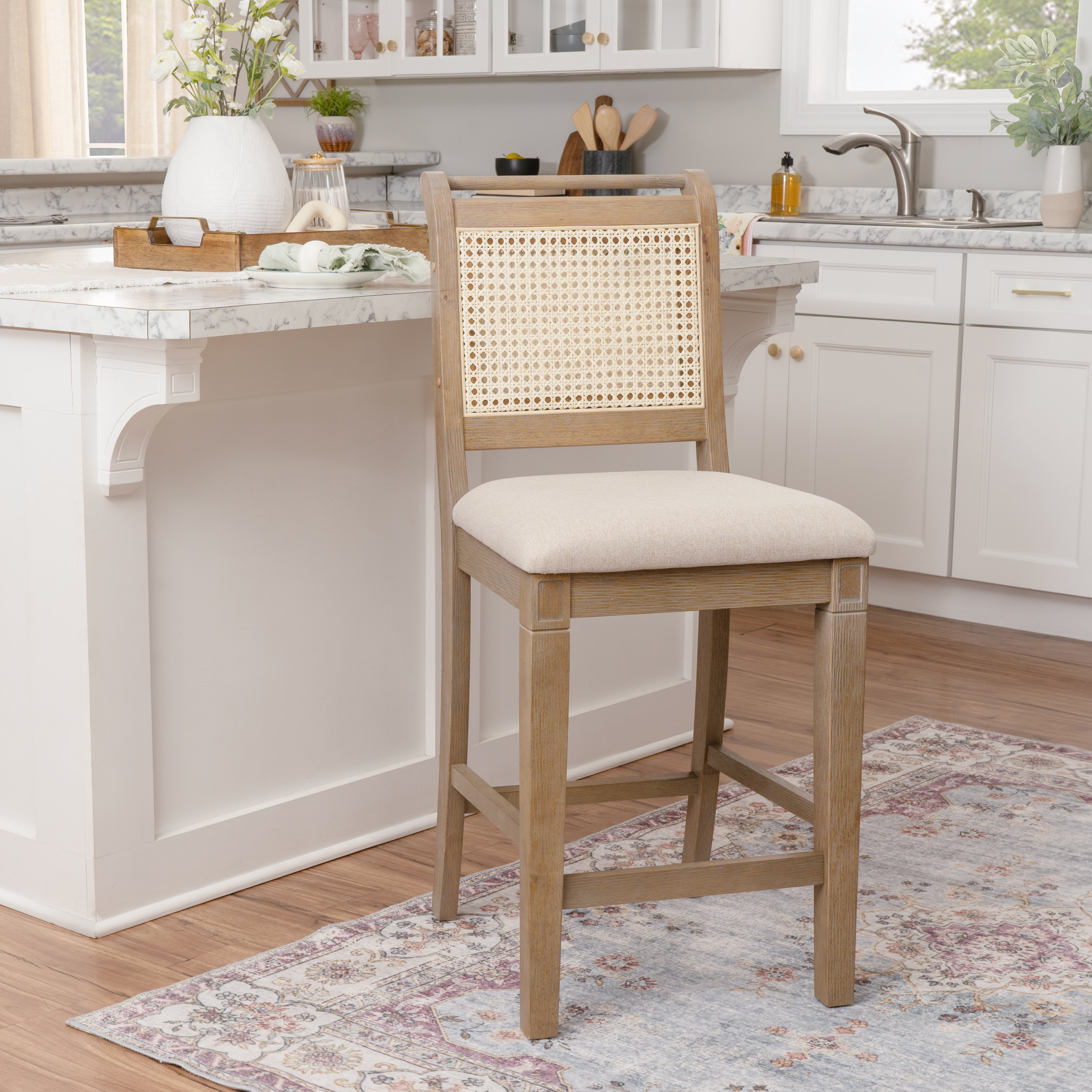Lark Manor™ Emerson Natural Cane Counter Stool - Wayfair Canada