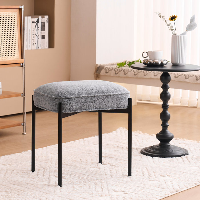 Ebern Designs Romere Vanity Stool Fabric Upholstered Accent Stool ...