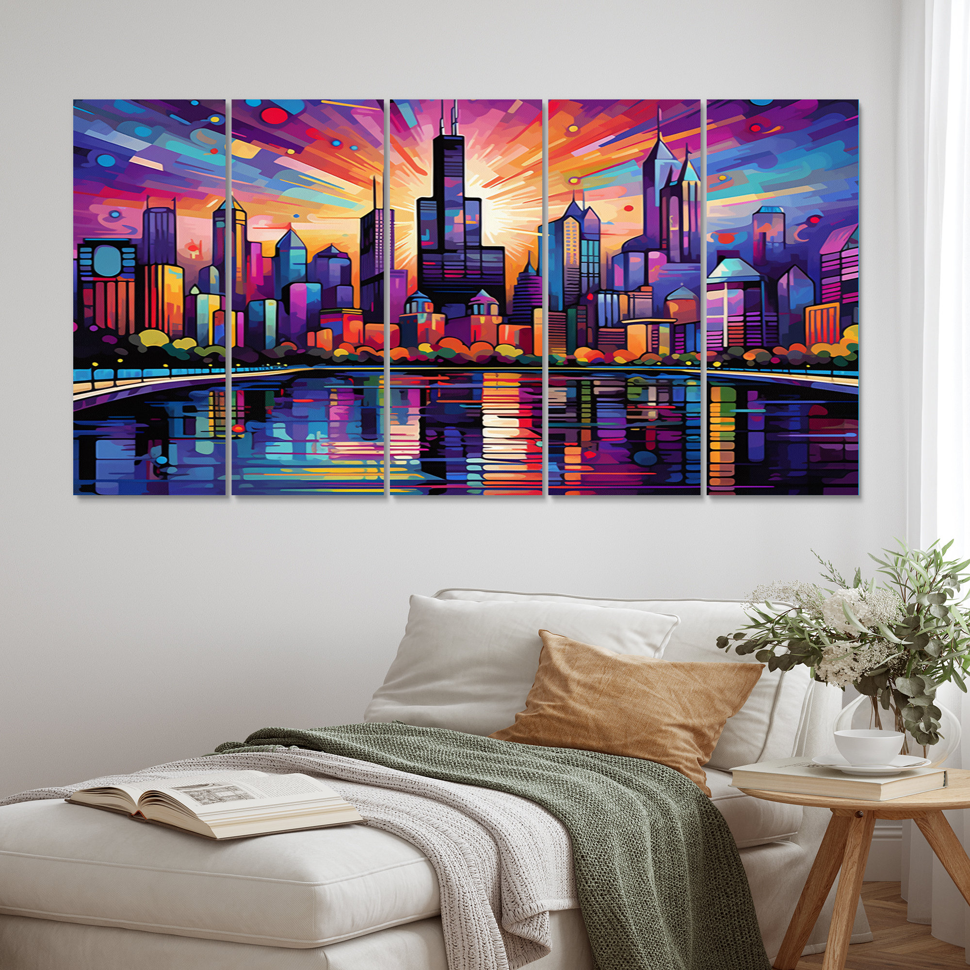 Latitude Run® " Pop Art Chicago Cityscape I " 5 - Pieces - Wayfair Canada