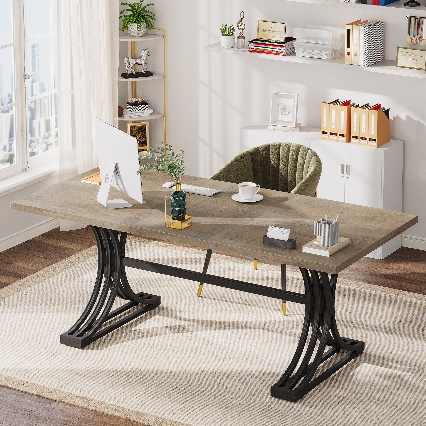 Mercer41 63" Large Computer Desk, Modern Executive Desks - Wayfair Canada