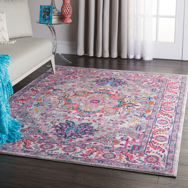 Blue Elephant Bradburn Power Loom Light Grey/Pink Rug & Reviews ...