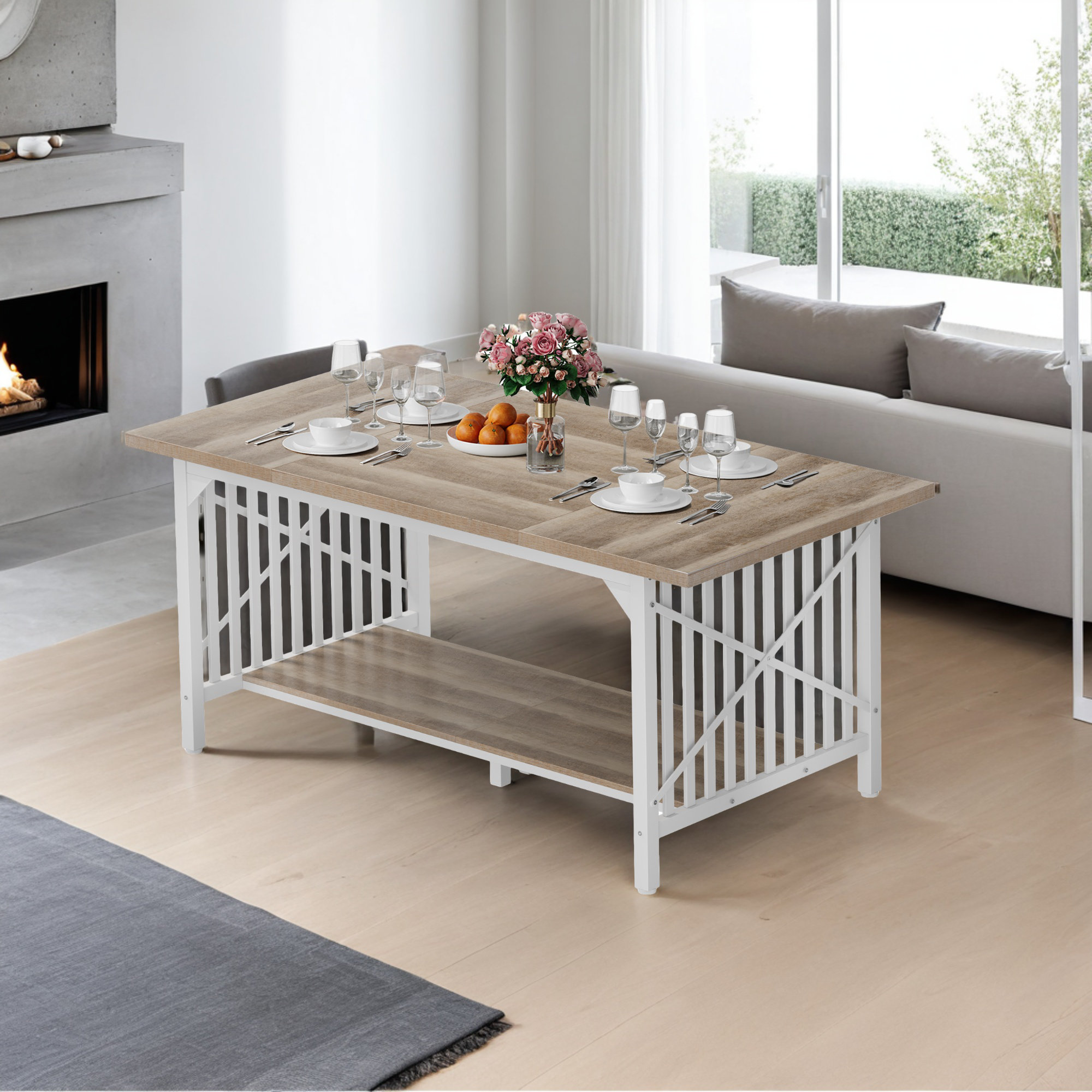 Willa Arlo™ Interiors 70" Metal Base Dining Table, Rectangular Kitchen ...