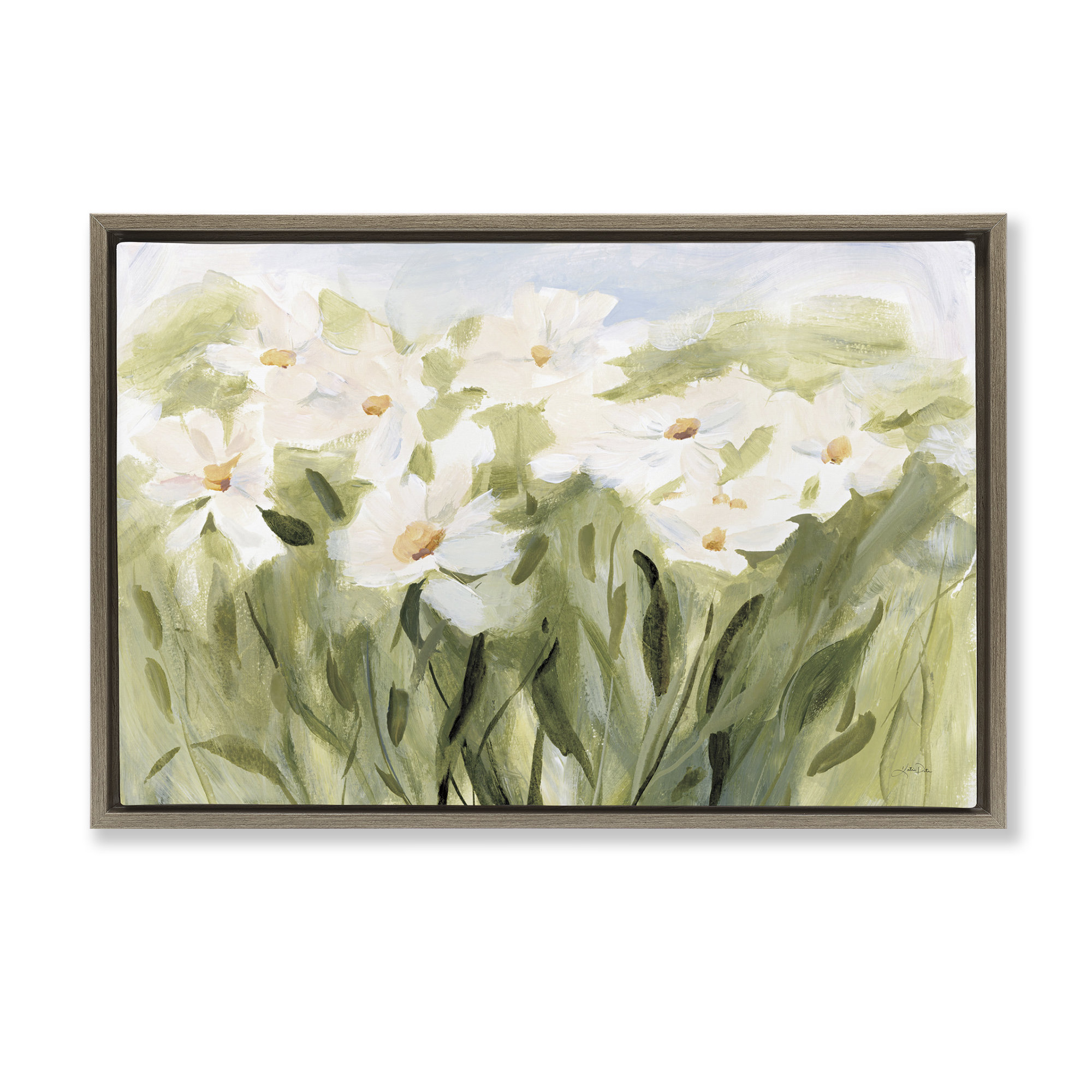 Lark Manor™ Daisy Meadow View Framed Floater Canvas by Katrina Pete ...