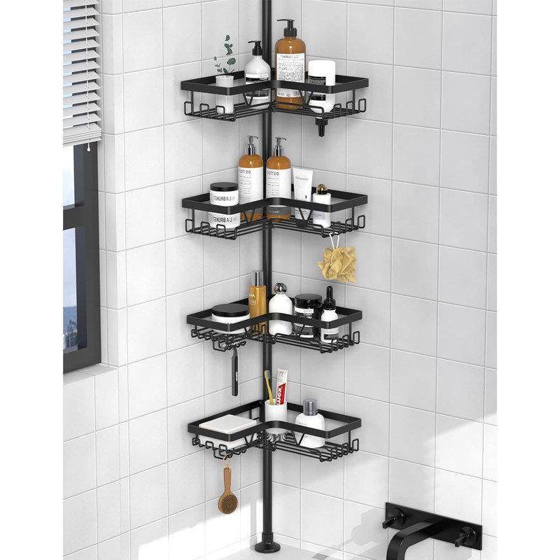 Hokku Designs Corner Shower Caddy Tension Pole - Shower Tension Rod ...