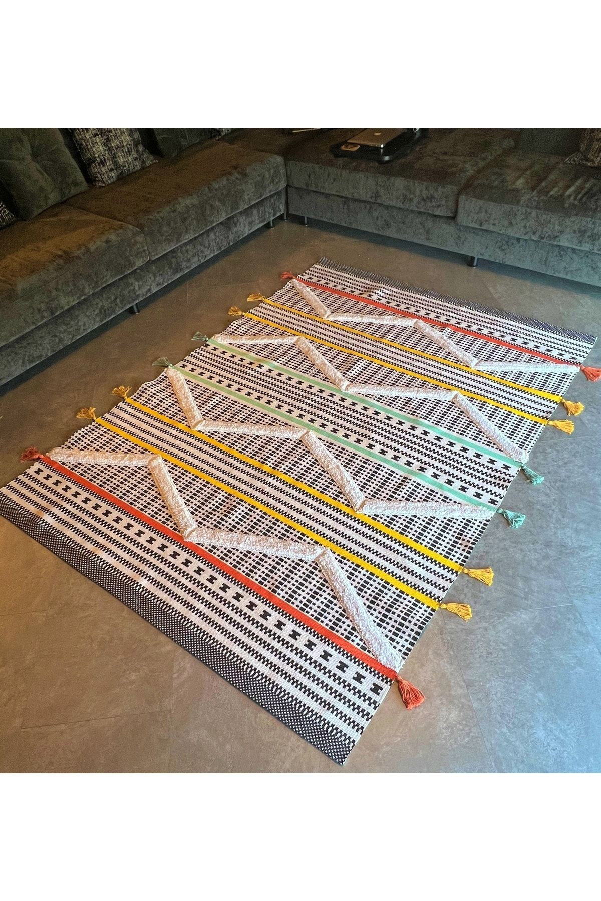 Hokku Designs Rustic Fringed Edges Authentic and Ethnic Pattern Machine ...